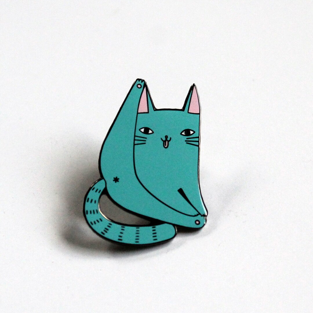 Enamel Pin Blue Cat - Etsy Australia