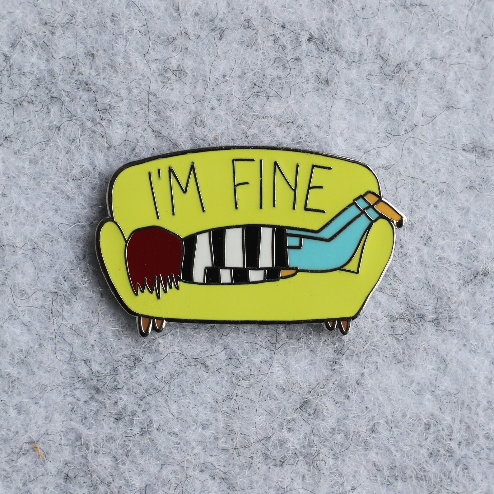 I Am Fine Enamel Pin Badge - Etsy