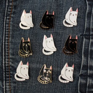 Cat Forever Enamel Pin Badge - Lapel Metal White Cat Pin - Etsy