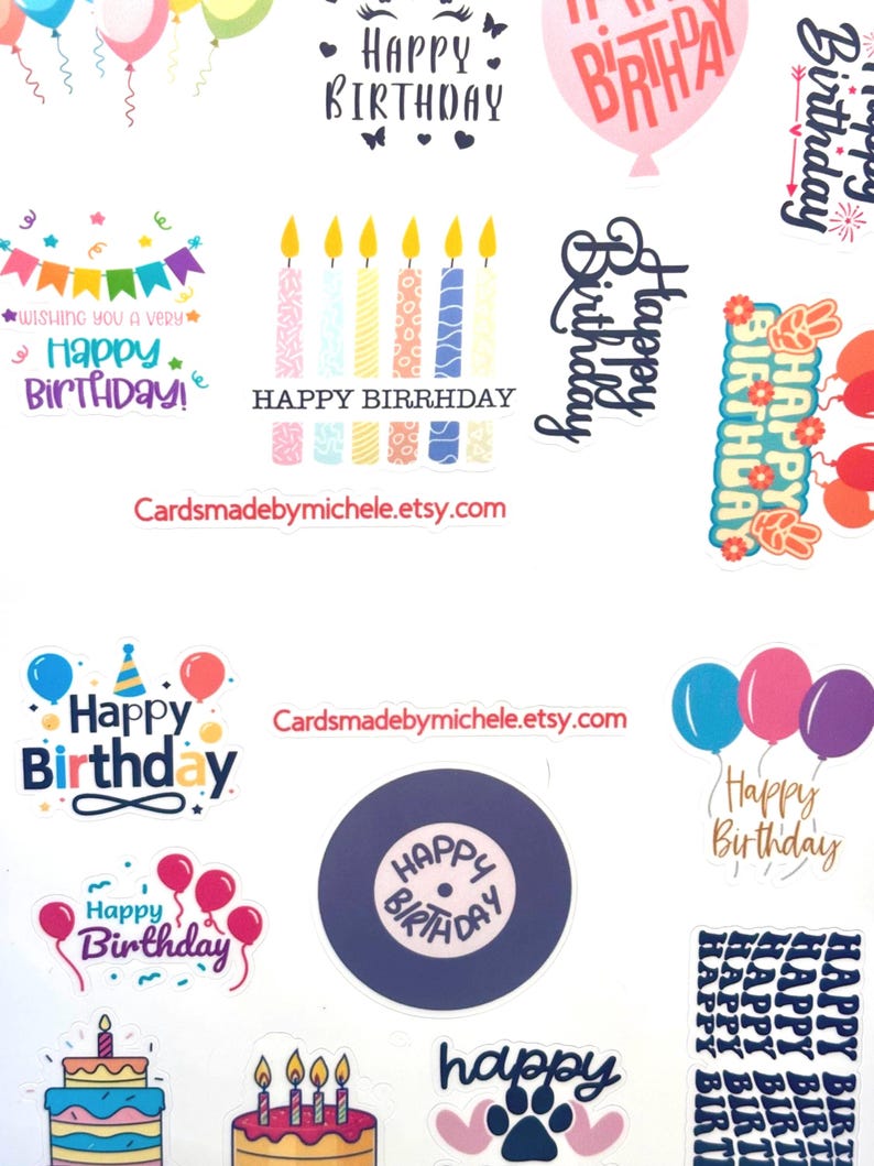 Fun HAPPY BIRTHDAY Stickers for Calendars, Planners, Budgets and ...