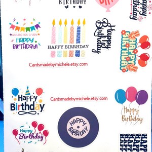 Fun HAPPY BIRTHDAY Stickers for Calendars, Planners, Budgets and ...