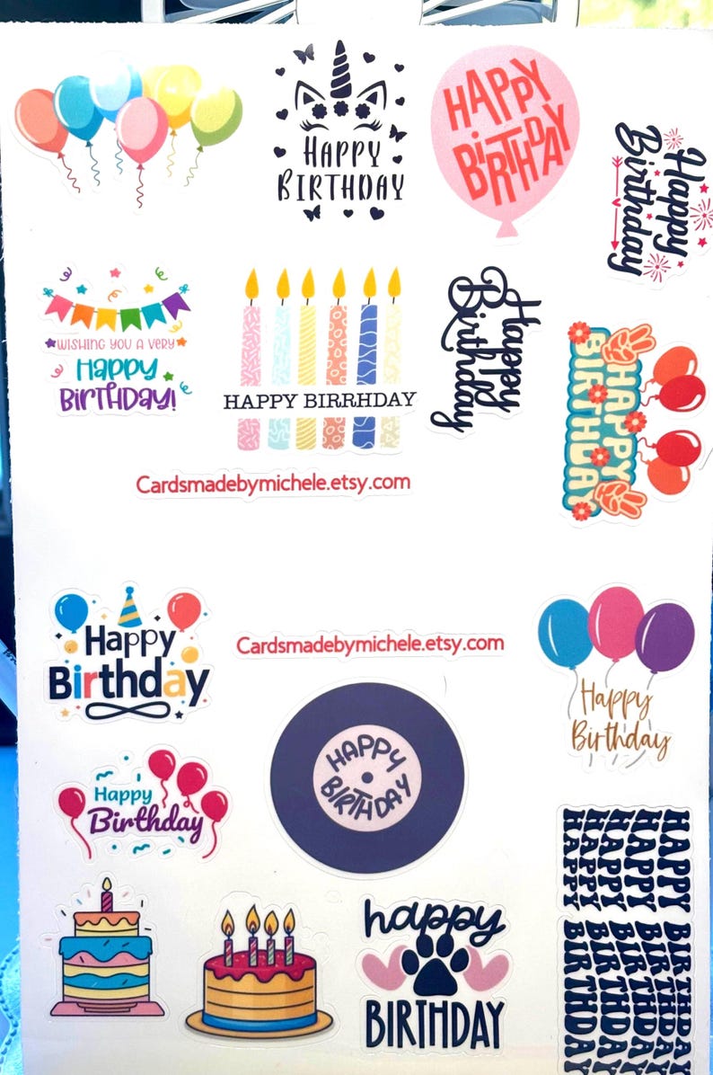 Fun HAPPY BIRTHDAY Stickers for Calendars, Planners, Budgets and ...