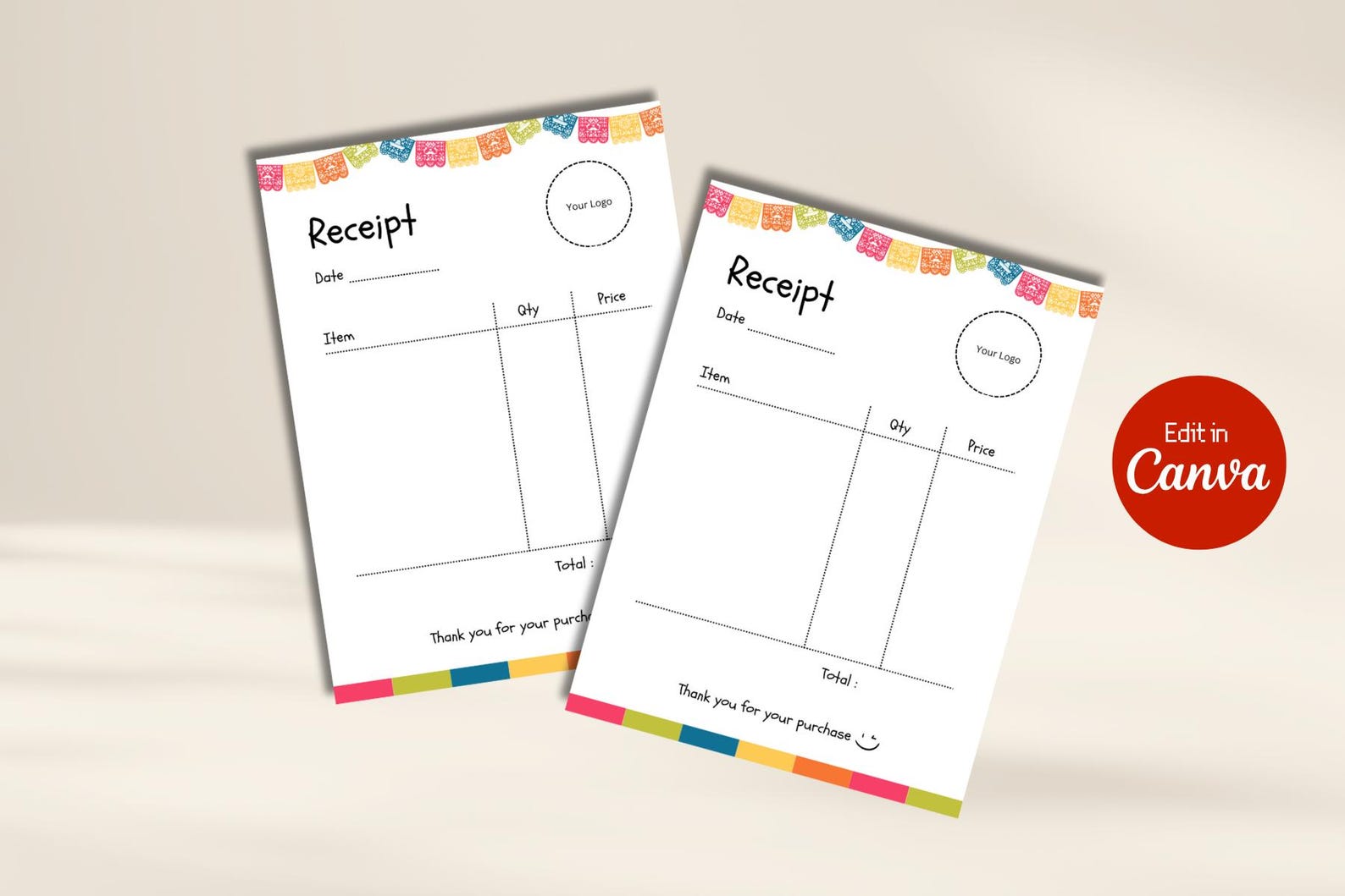 Simple Receipt Template for Small Business, Editable Order Form Canva ...