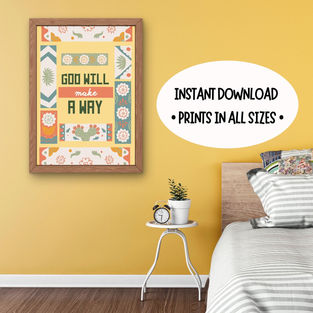 BOHO DIGITAL God Will Make a Way Digital Christian Poster Download Wall ...