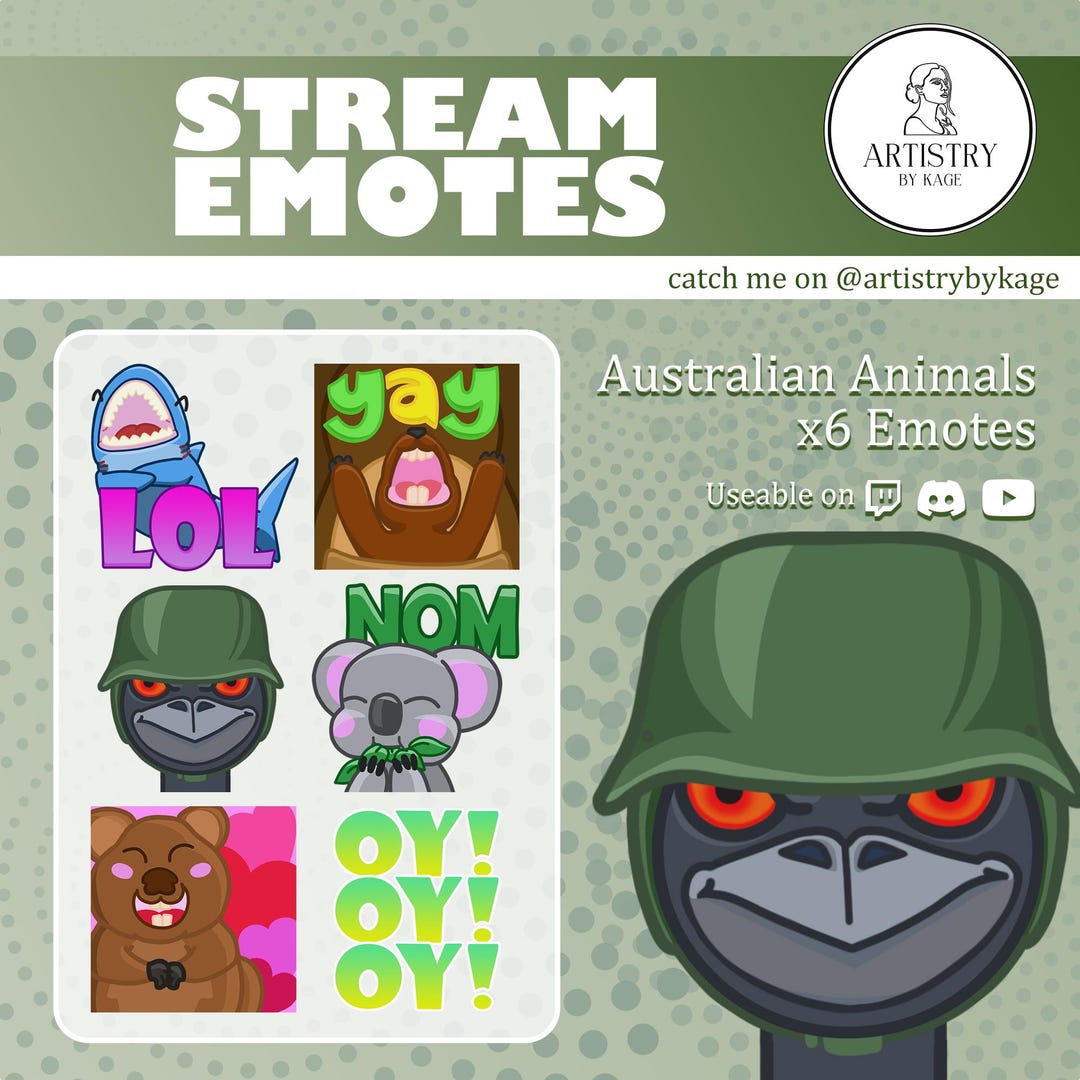 Australian Animals Stream Emotes Pack Twitch Emotes, Discord Emotes ...