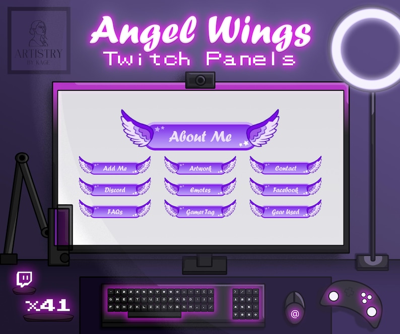 Angel Wings Twitch Panels: Streamer Overlay (41 Included) - Etsy