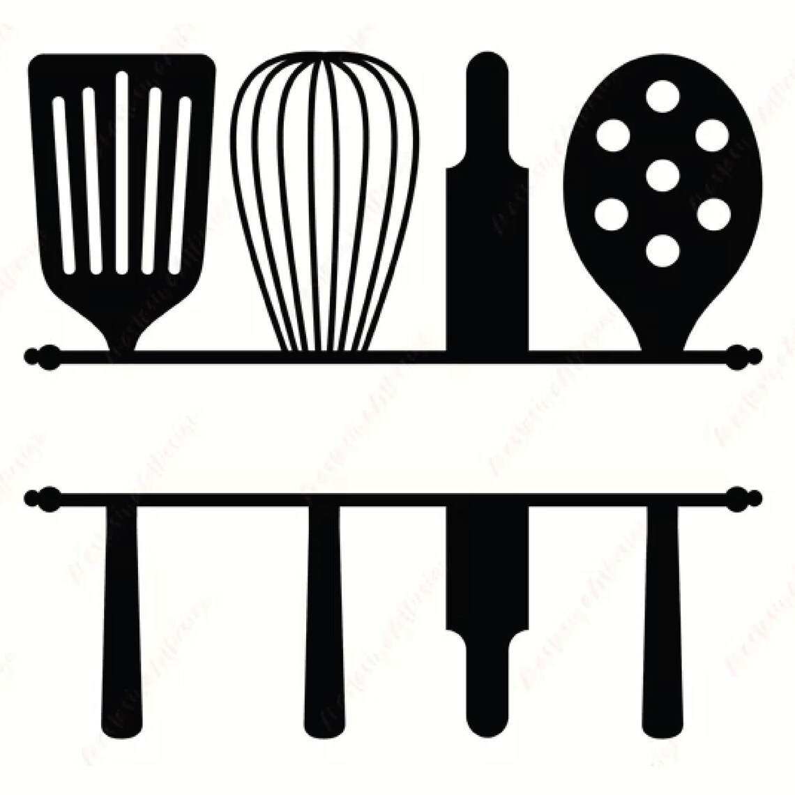 Kitchen Monogram SVG, Monogram SVG, Split Monogram Svg, Baking Monogram ...