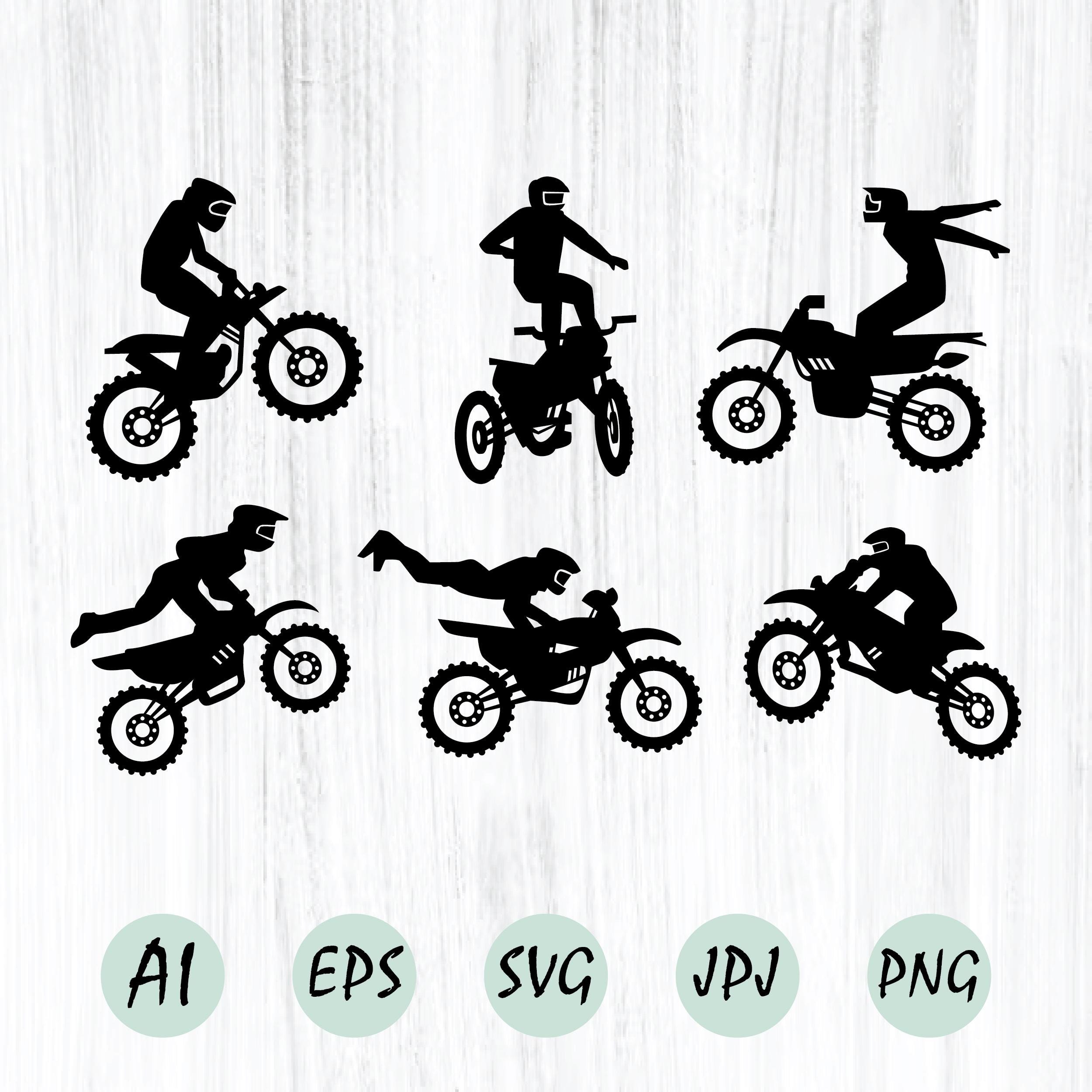Motocross Rider Svg. Vector Cut File for Cricut, Silhouette, Pdf Png ...
