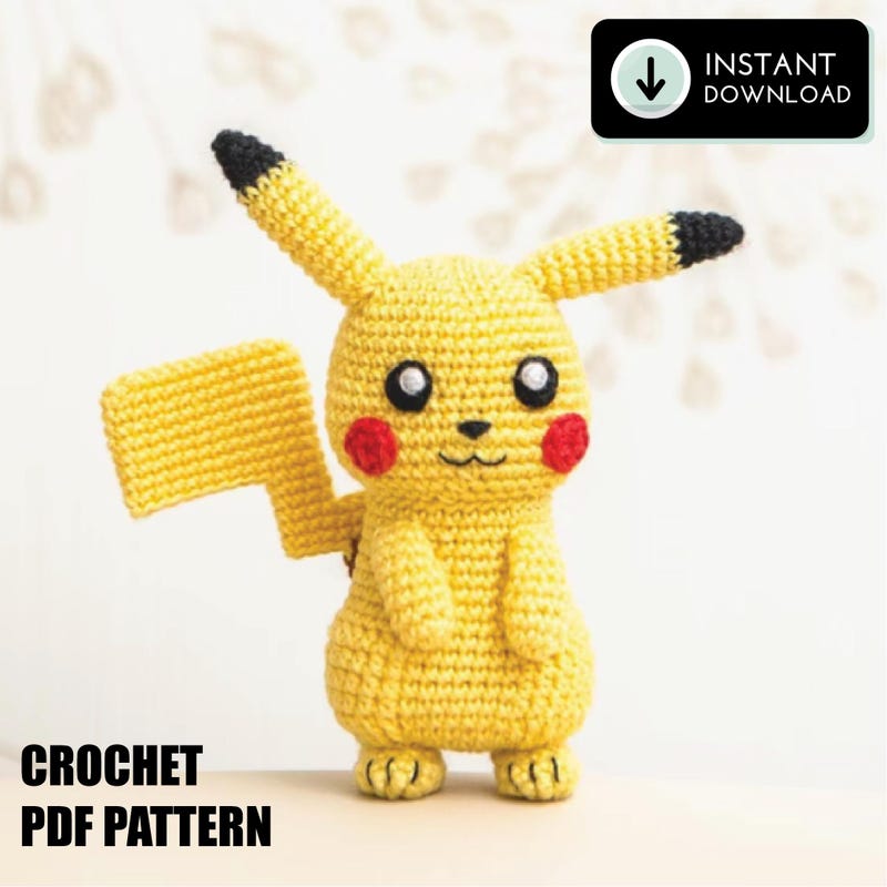 Crochet Pikachu Pattern - Etsy
