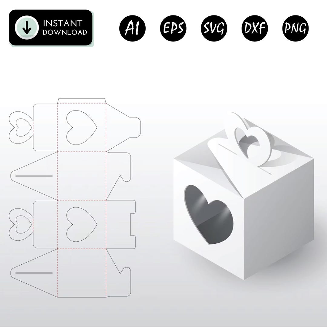 Love Box Svg, Heart Favor Box , Candy Box Svg, Favor Box, Gift Box, Svg ...