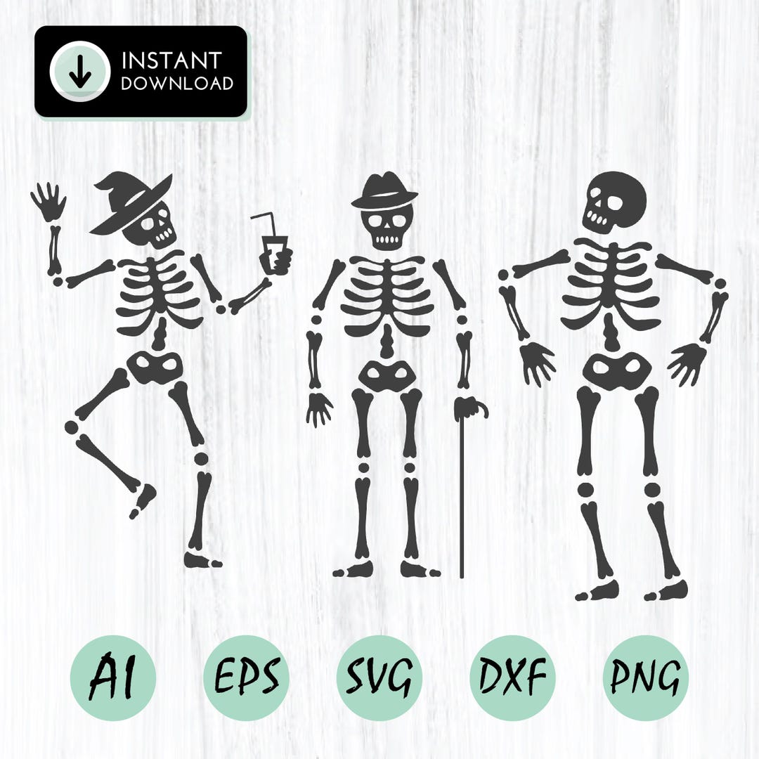 Dancing SKELETON SVG, Skeleton Svg Bundle, Skeleton Clipart, Skeleton ...