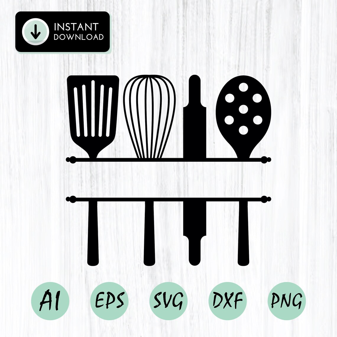 Kitchen Monogram SVG, Monogram SVG, Split Monogram Svg, Baking Monogram ...