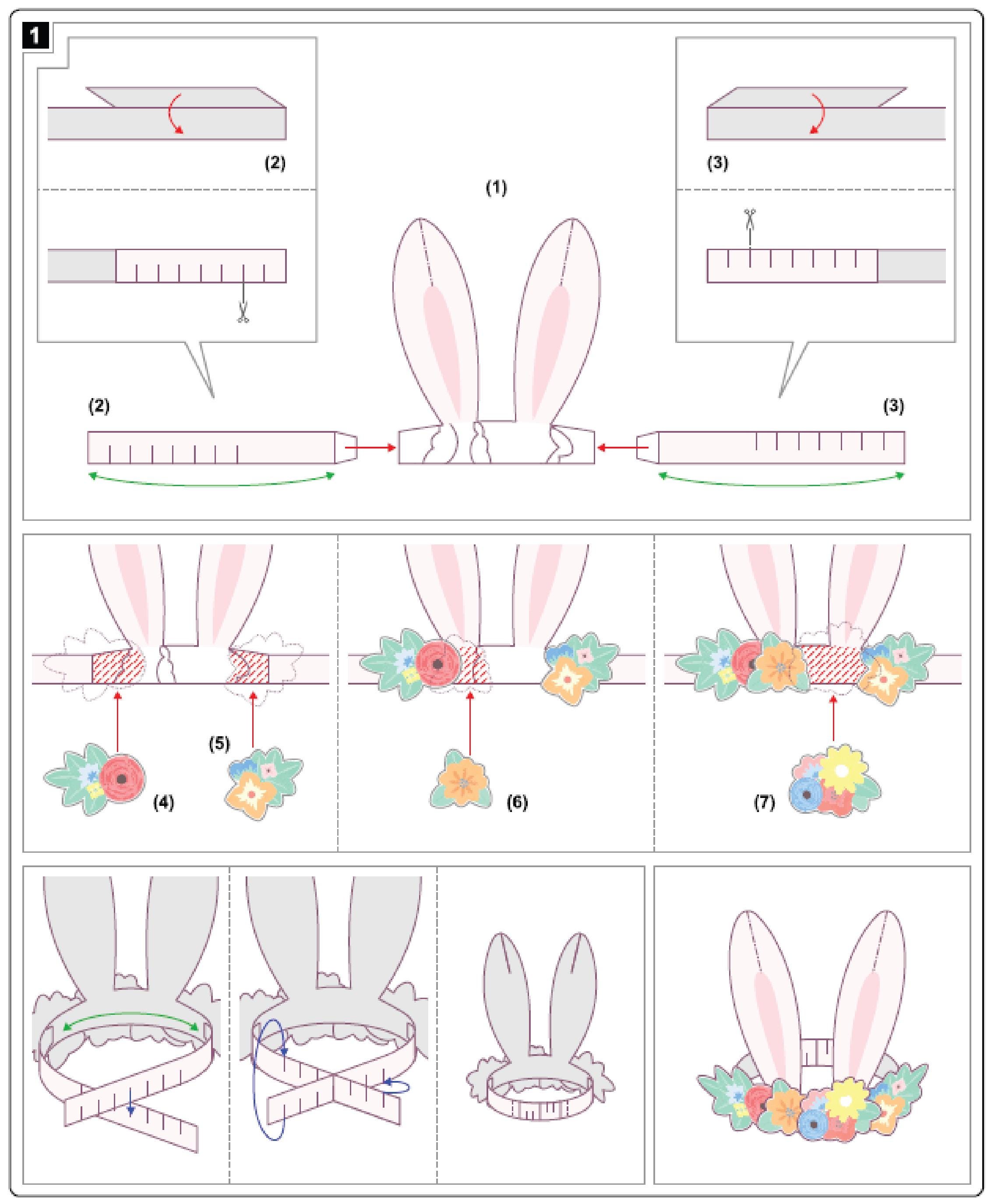 Crown Bunny Ears PDF Files for Cricut, Silhouette / Adjustable Tiara ...