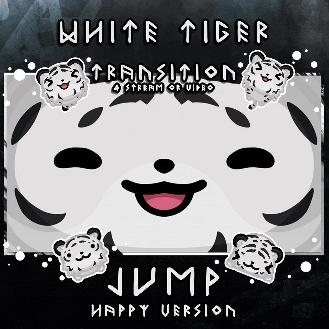 White Tiger Stream Stinger – Animated 2s Scene Transition (happy Face ...