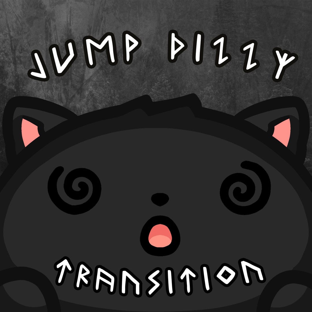 Cute Black Cat Dizzy Jump Stream Transition | Twitch, Youtube, Kick, OBS - Etsy