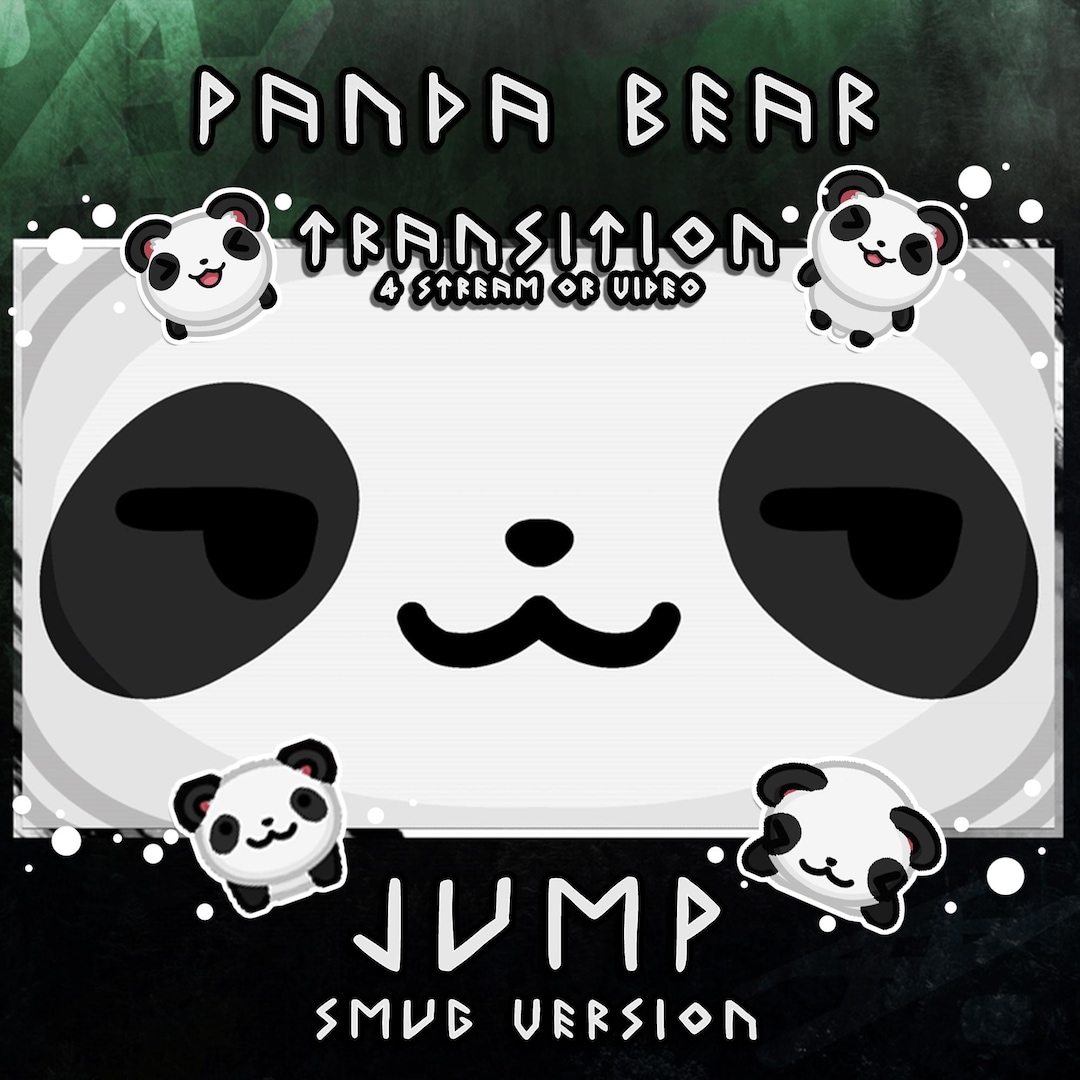 Panda Bear Stream Stinger – Animated 2s Scene Transition (smug Face) - Etsy
