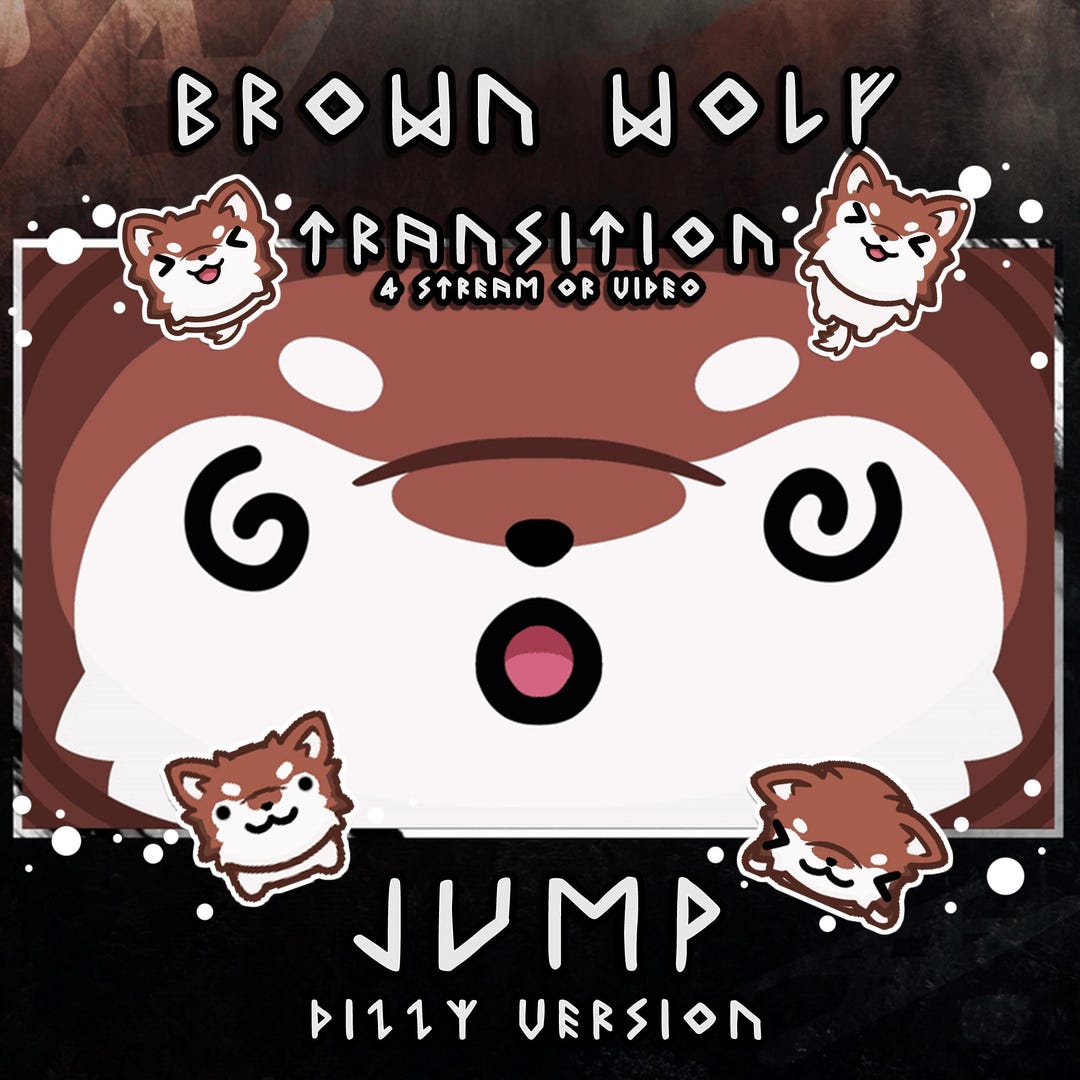 Brown and White Wolf Stream Stinger – Animated 2s Scene Transition ...