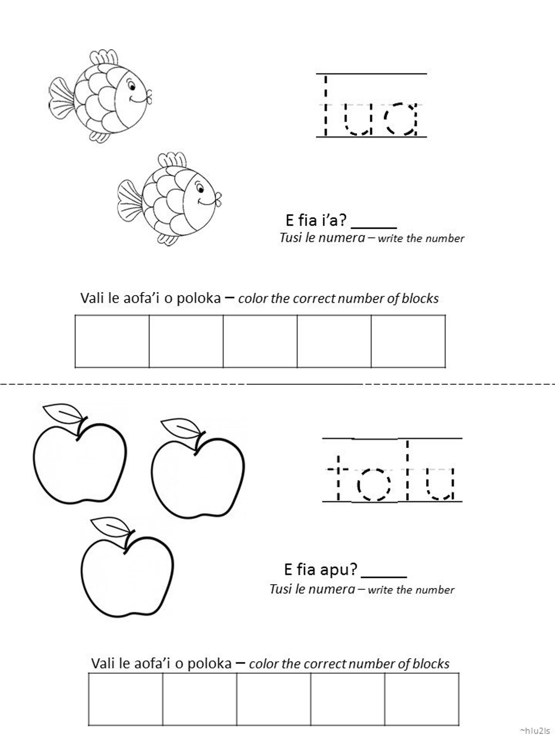 Samoan Numbers Worksheet - Etsy