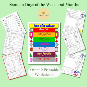 Samoan Days of the Week and Months Worksheets - Etsy