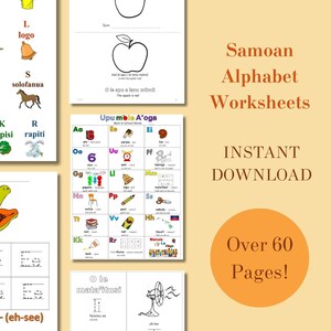 Samoan Alphabet Worksheets - Etsy