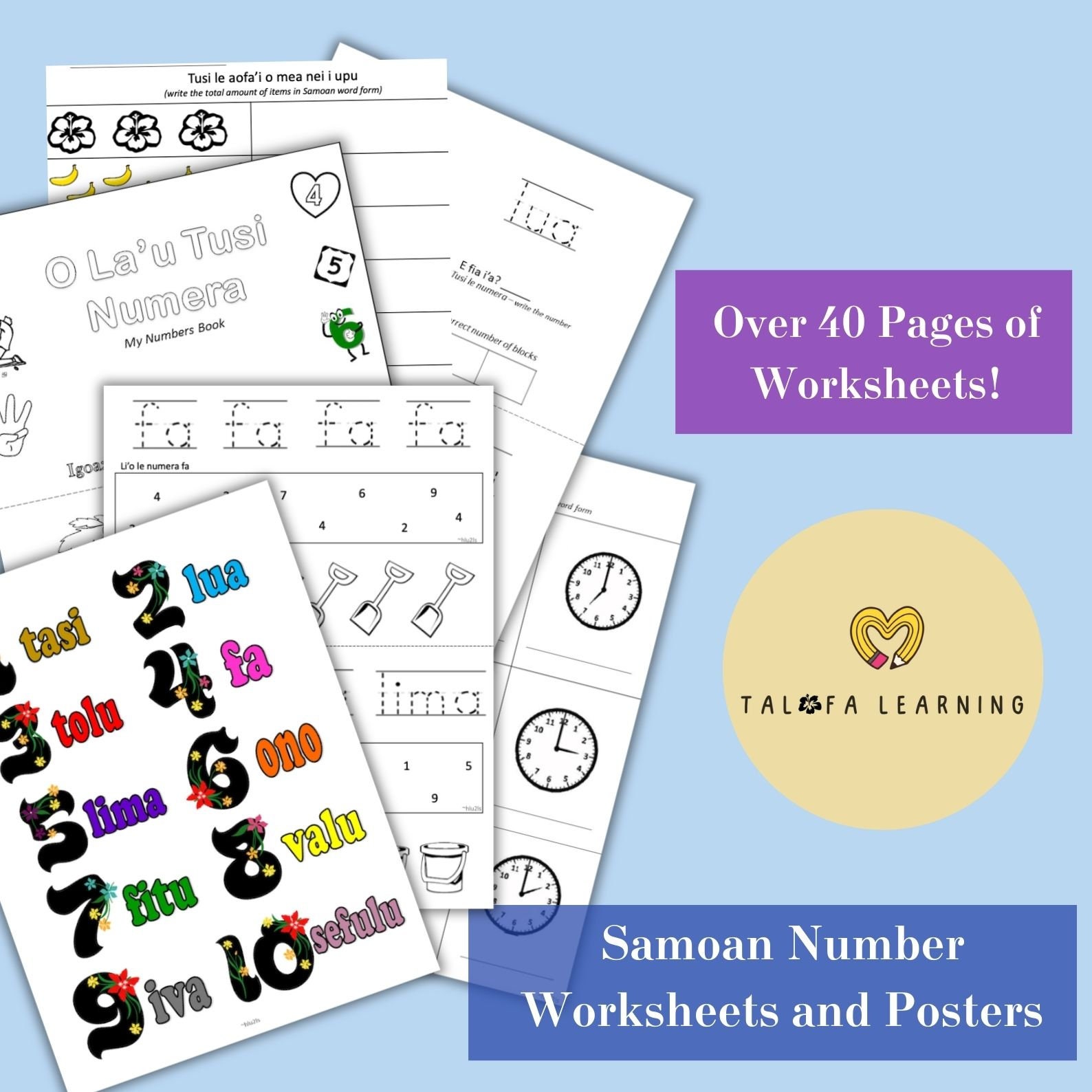 Samoan Numbers Worksheet - Etsy