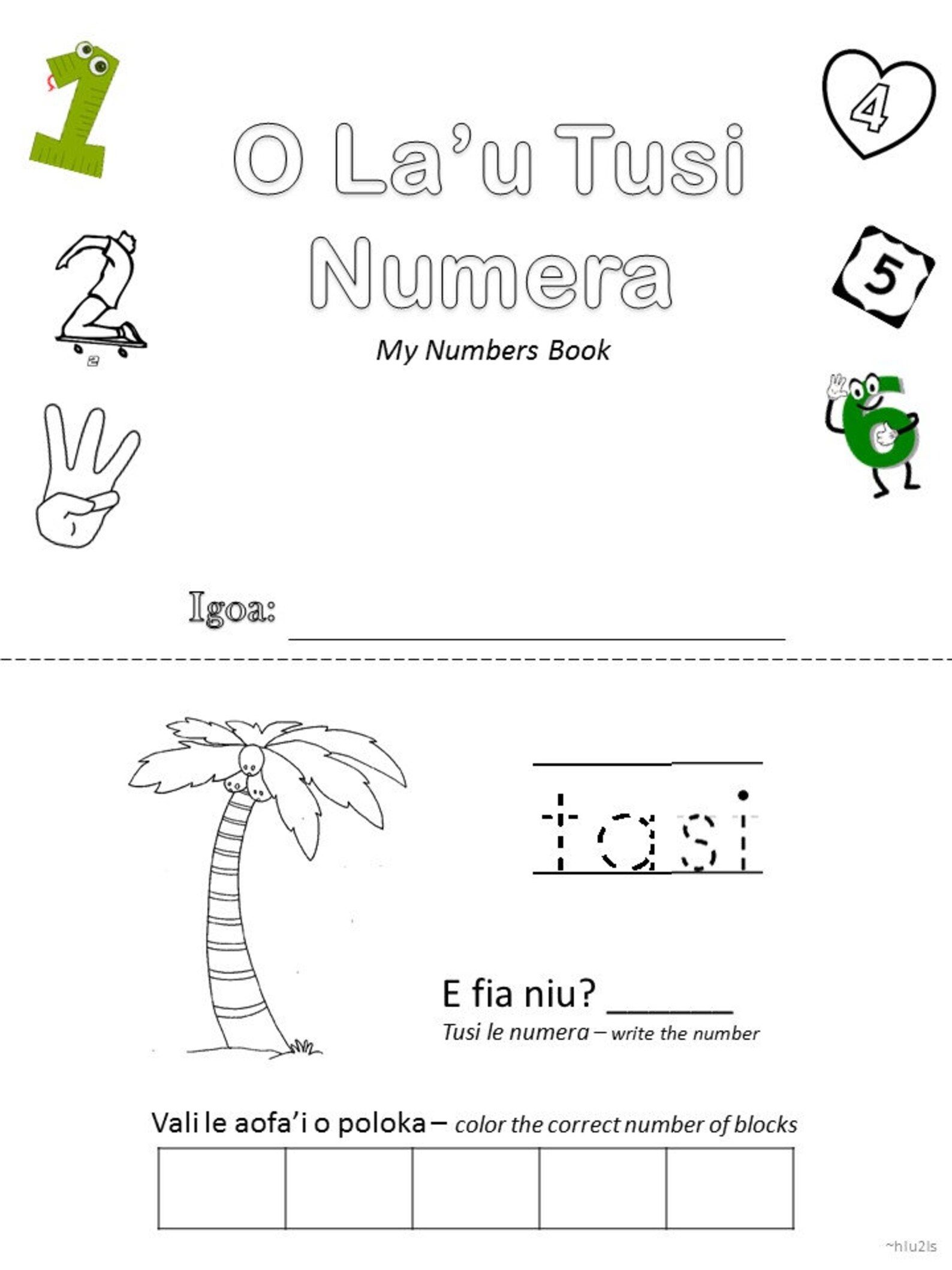 Samoan Numbers Worksheet - Etsy
