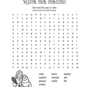 Samoan Old Testament Bible Character Worksheets - Etsy
