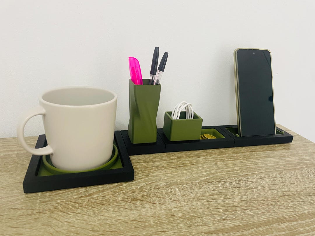 Desk Organizer BASIC 4 com porta-copos Desktop, Organizador de ...