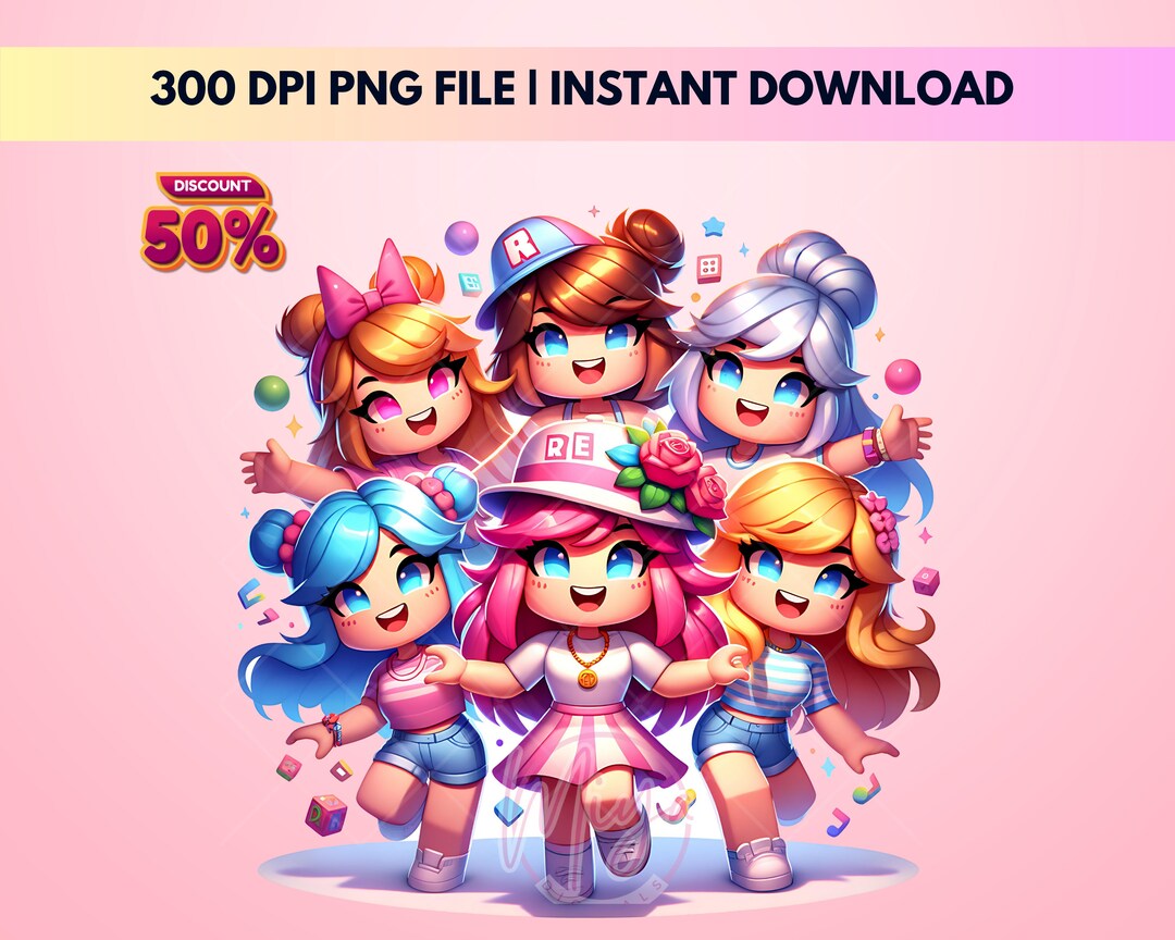 Gamer Girl PNG, Roblox Crew Gaming, Chibi Clipart, Sublimation Design ...