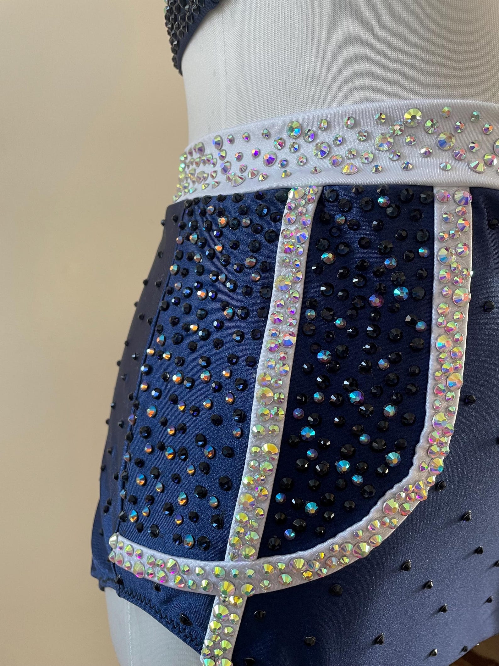 White and Navy Jazz Costume, Nautical Dance Costume, Nautical Pole Wear ...