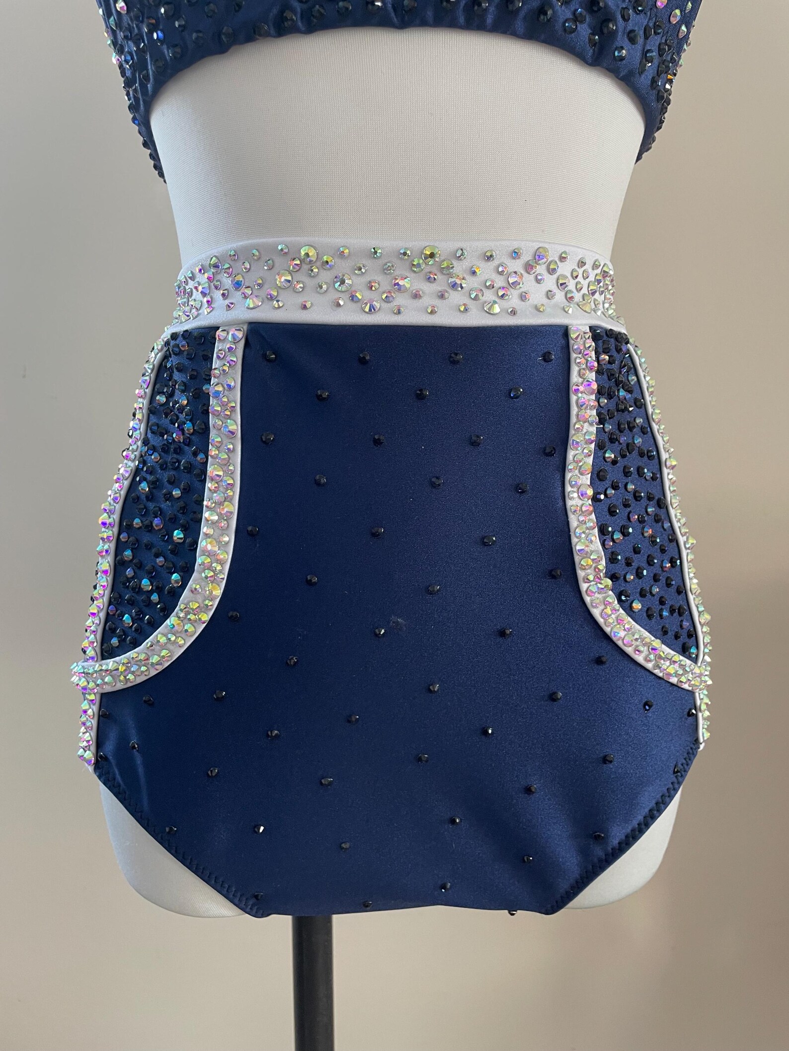 White and Navy Jazz Costume, Nautical Dance Costume, Nautical Pole Wear ...