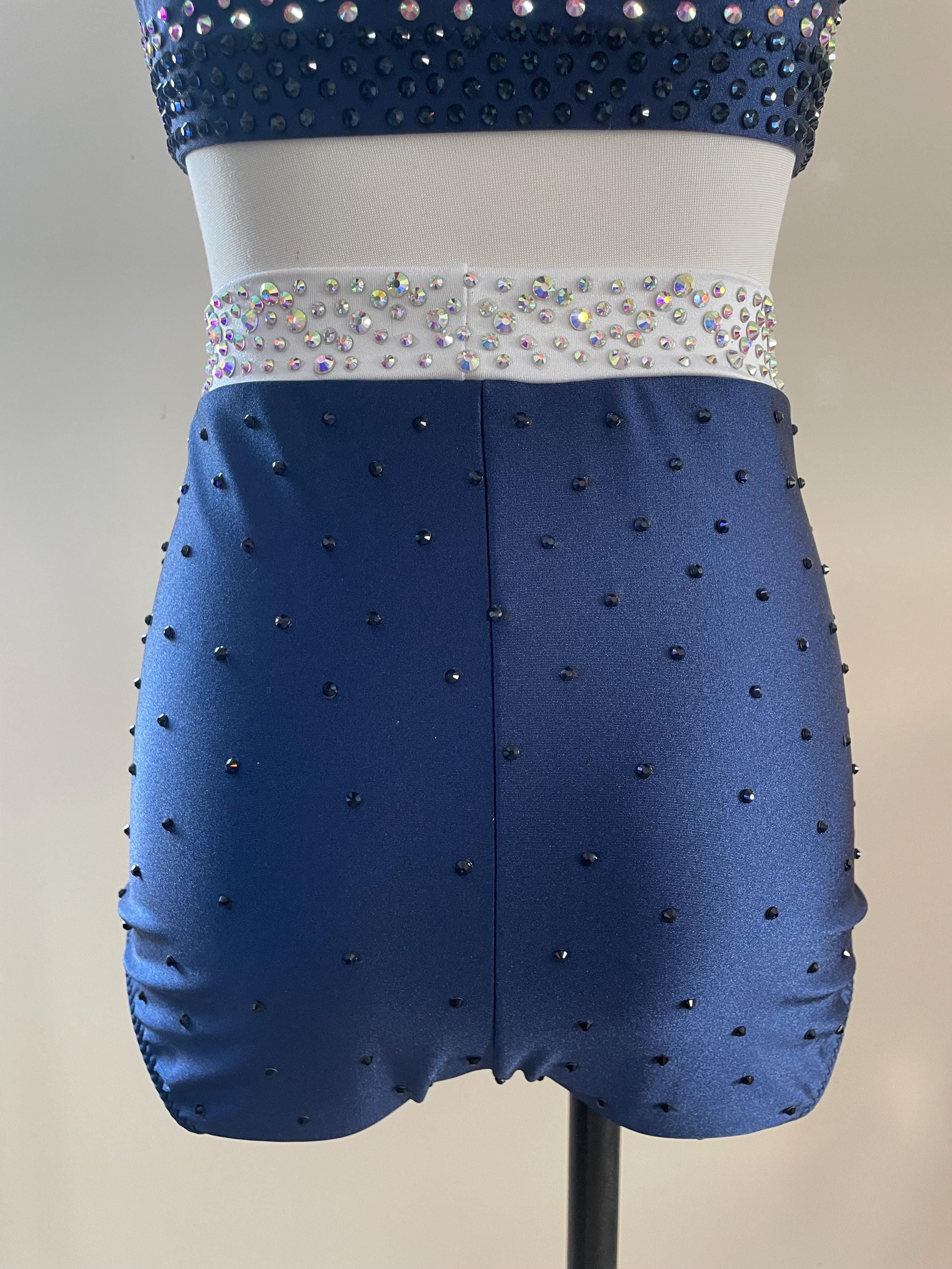 White and Navy Jazz Costume, Nautical Dance Costume, Nautical Pole Wear ...