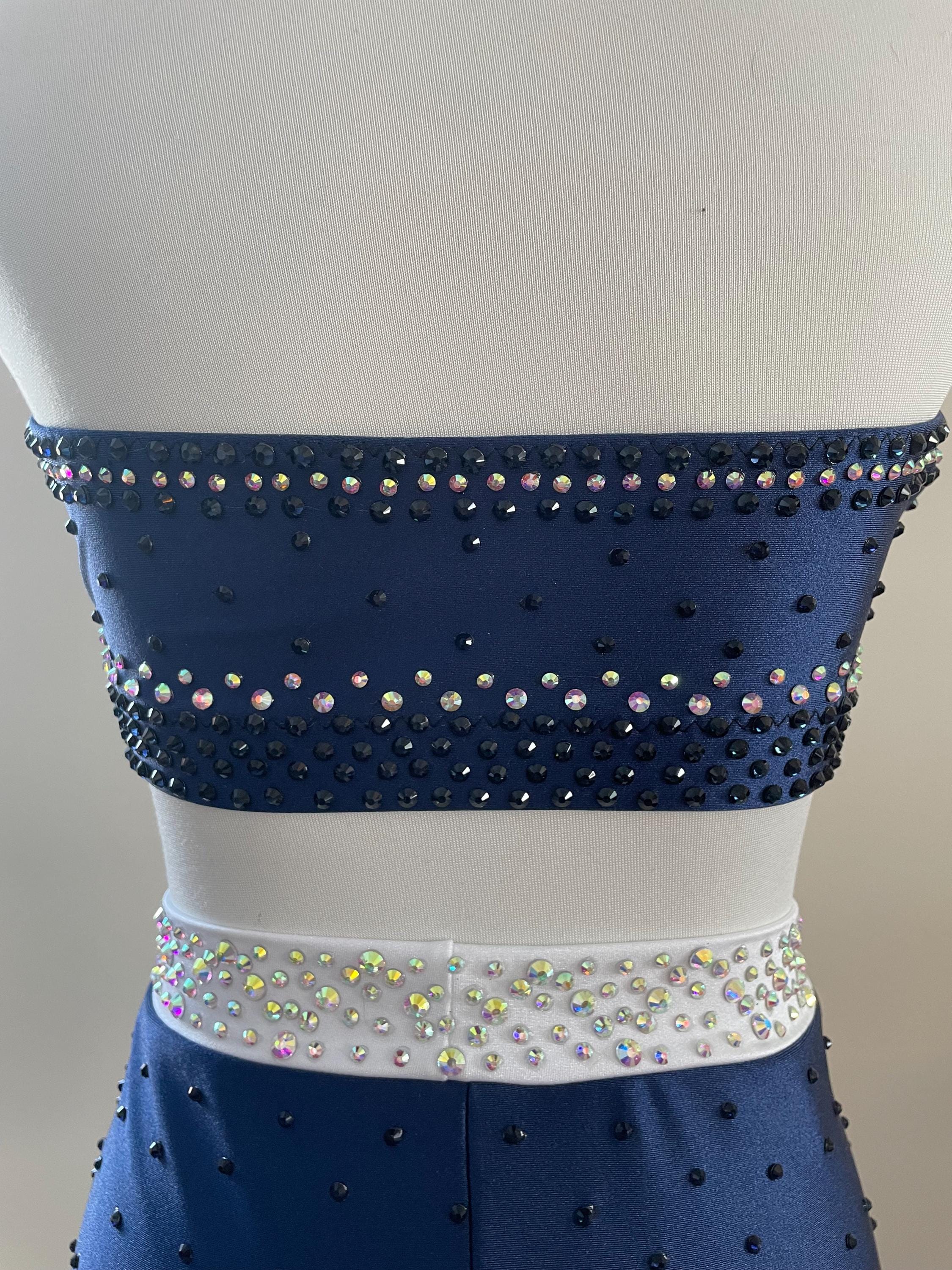 White and Navy Jazz Costume, Nautical Dance Costume, Nautical Pole Wear ...