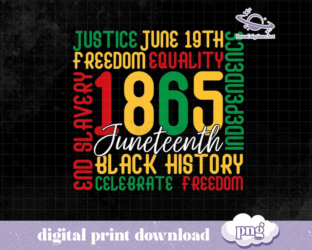 Juneteenth 1865 Png, 1865 Afro America Png, Juneteenth Map Sublimation ...