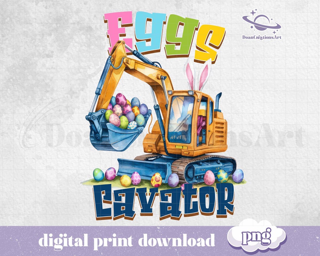 Happy Easter Png, Retro Easter Png, Watercolor Eggs-cavator Png, Easter ...