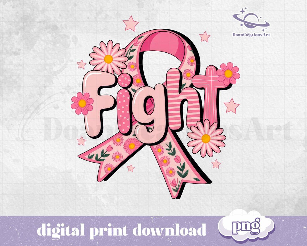 Preppy Fight Cancer Png, Breast Cancer PNG, Breast Cancer Awareness in ...