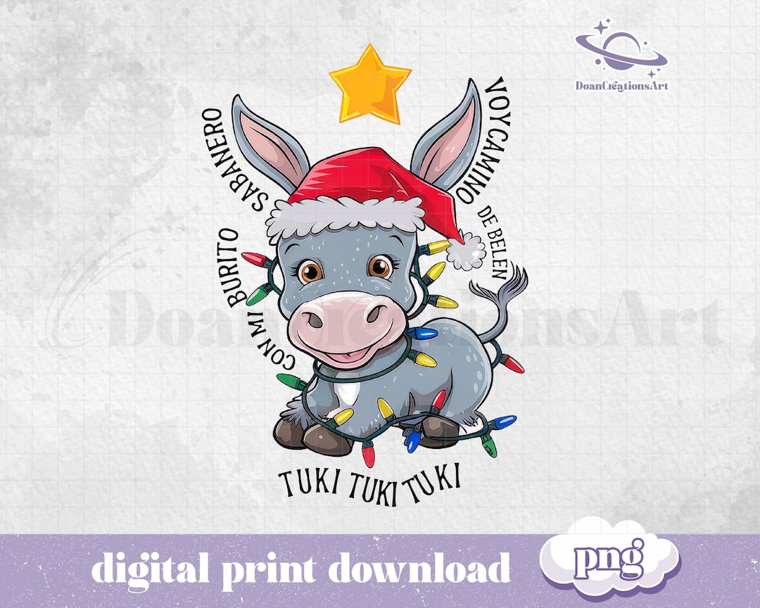 Mi Burrito Sabanero Mexican PNG, Feliz Navidad Digital Download, Tuki ...