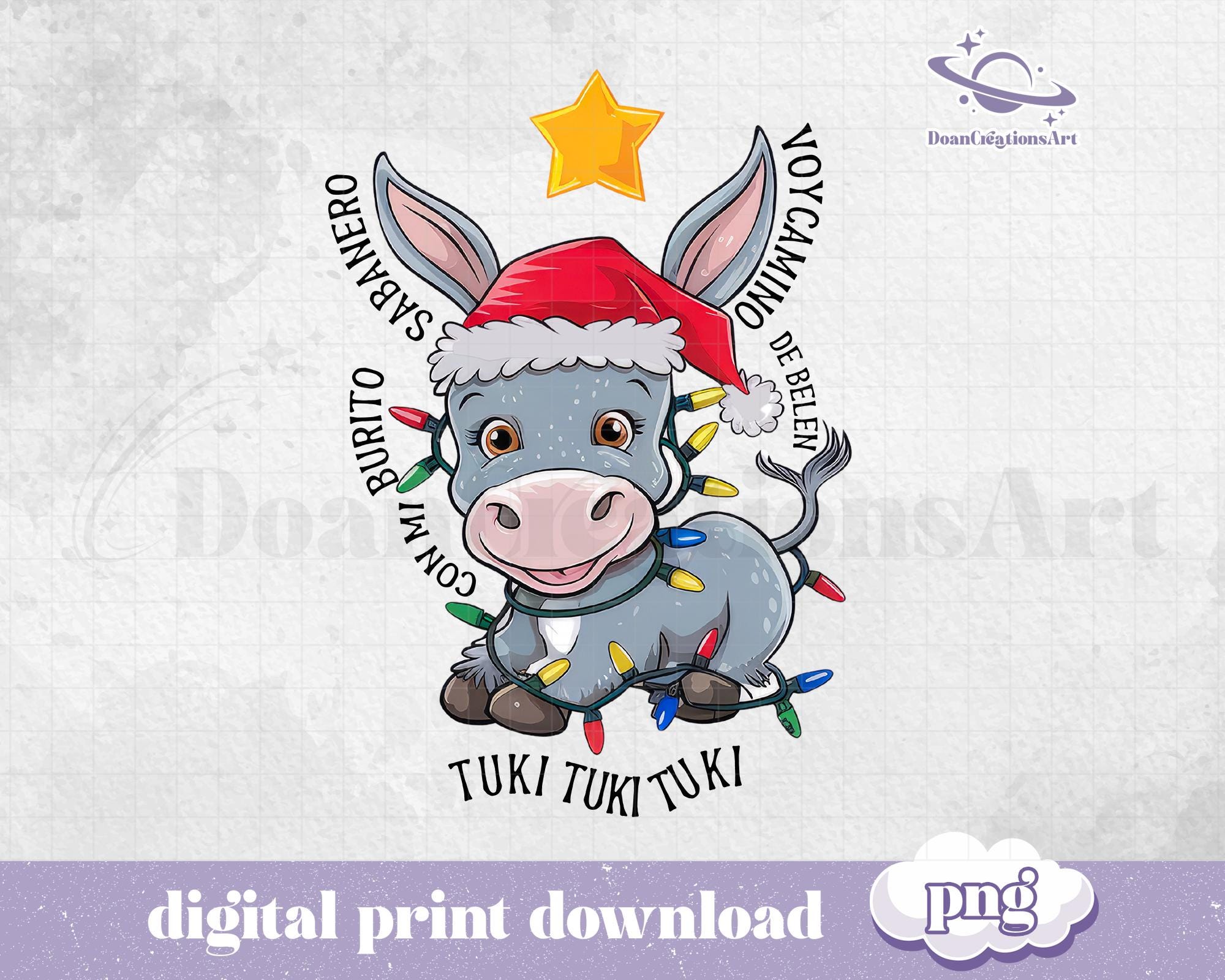 Mi Burrito Sabanero Mexican PNG, Feliz Navidad Digital Download, Tuki ...