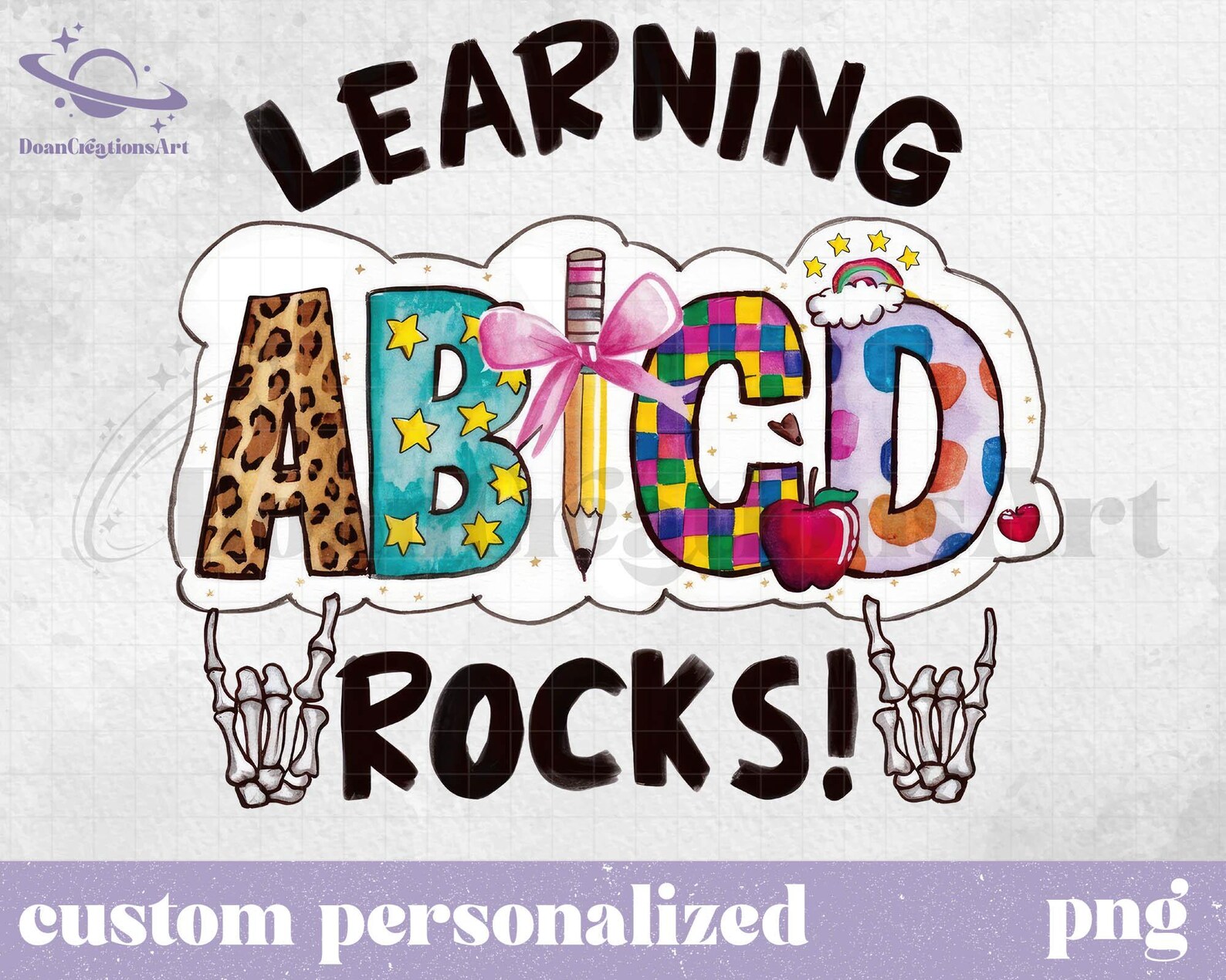 Learning ABCD Rocks Sublimation Png, School Life, School Vibes, First ...
