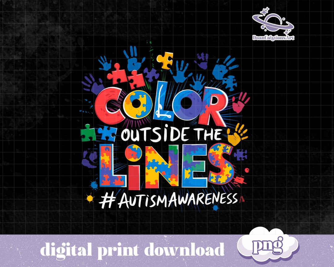 Color Outside the Lines Autism Awareness PNG ,autism Awareness PNG ...