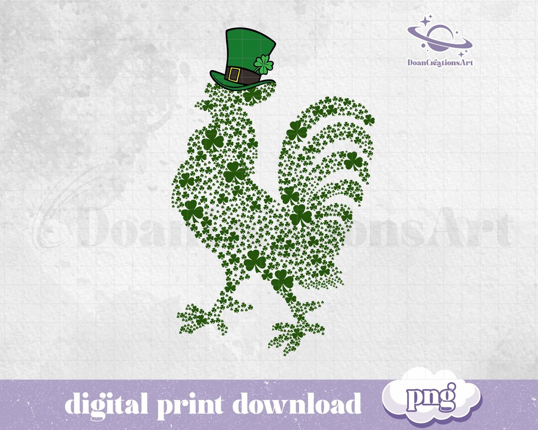 Chicken St. Patricks Day Sublimation Png, Western Lucky, Rodeo, St ...