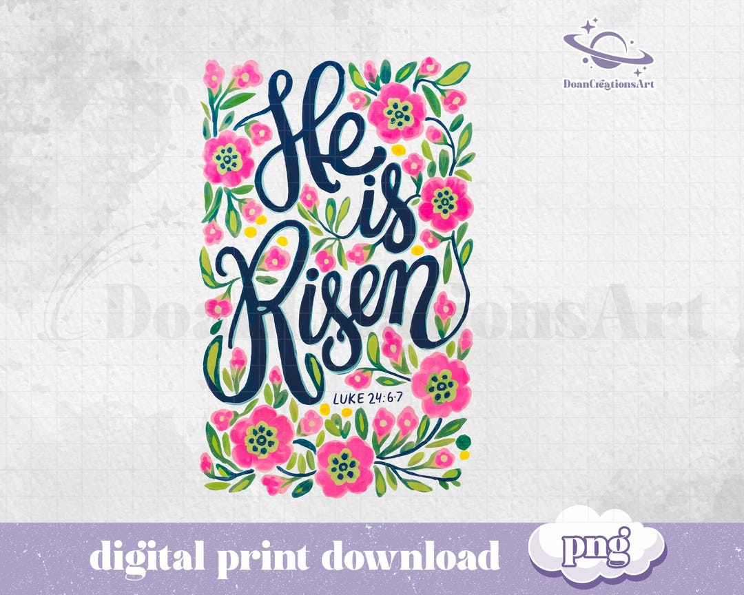 Christian Easter Graphics, Floral Resurrection PNG, Jesus Designs ...
