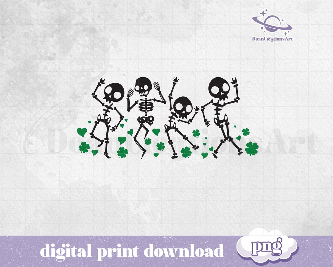 St Patricks Day Skeleton Sublimation Png, Retro St Patricks Day ...
