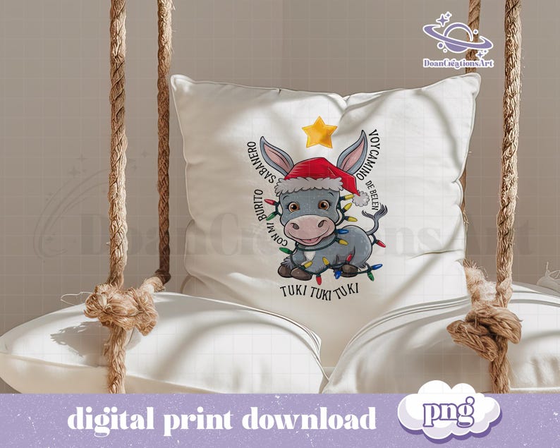 Mi Burrito Sabanero Mexican PNG, Feliz Navidad Digital Download, Tuki ...