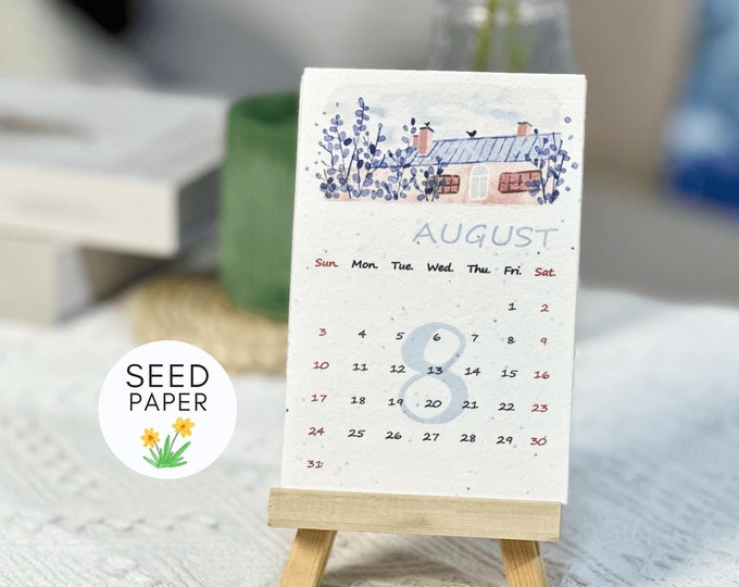 2025 Plantable Seed Paper Calendar, Watercolor Landscape Calendar With ...