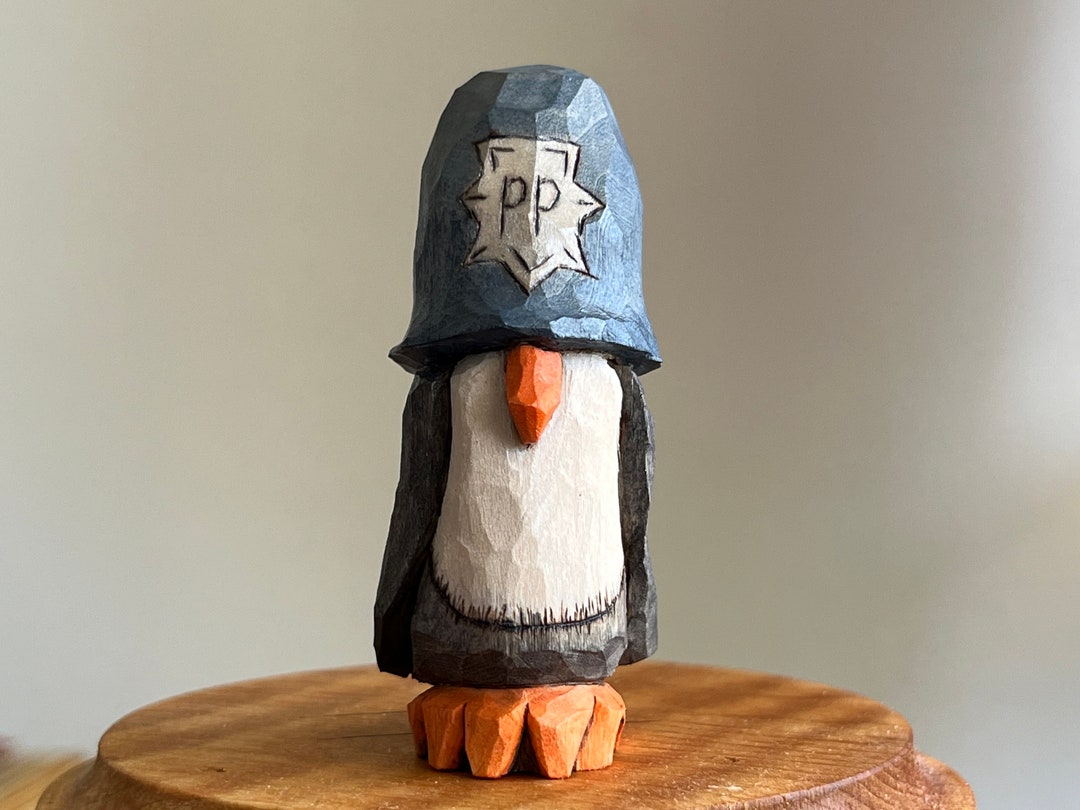 Whimsical Police Penguin Hand Carved One of A Kind - Fantasy Character ...