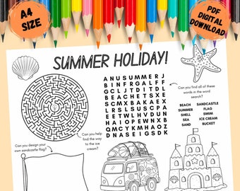 Summer Printable Colouring Page | Beach | Children | Art | Craft ...