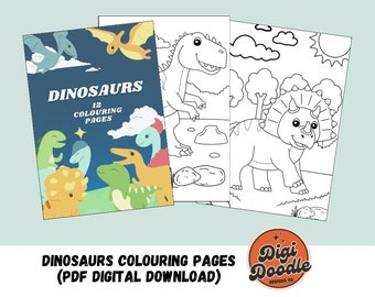 10 Awesome Dinosaur Coloring Pages for Kids (volume 1) - Printable PDF ...