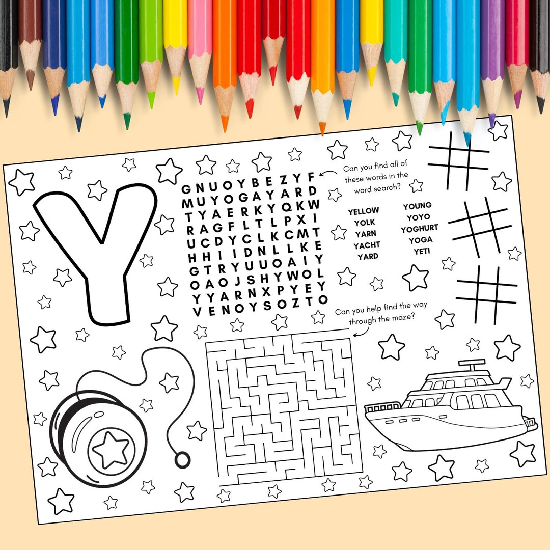A4 Letter "y” Alphabet Activity Sheet - Educational PDF Digital ...