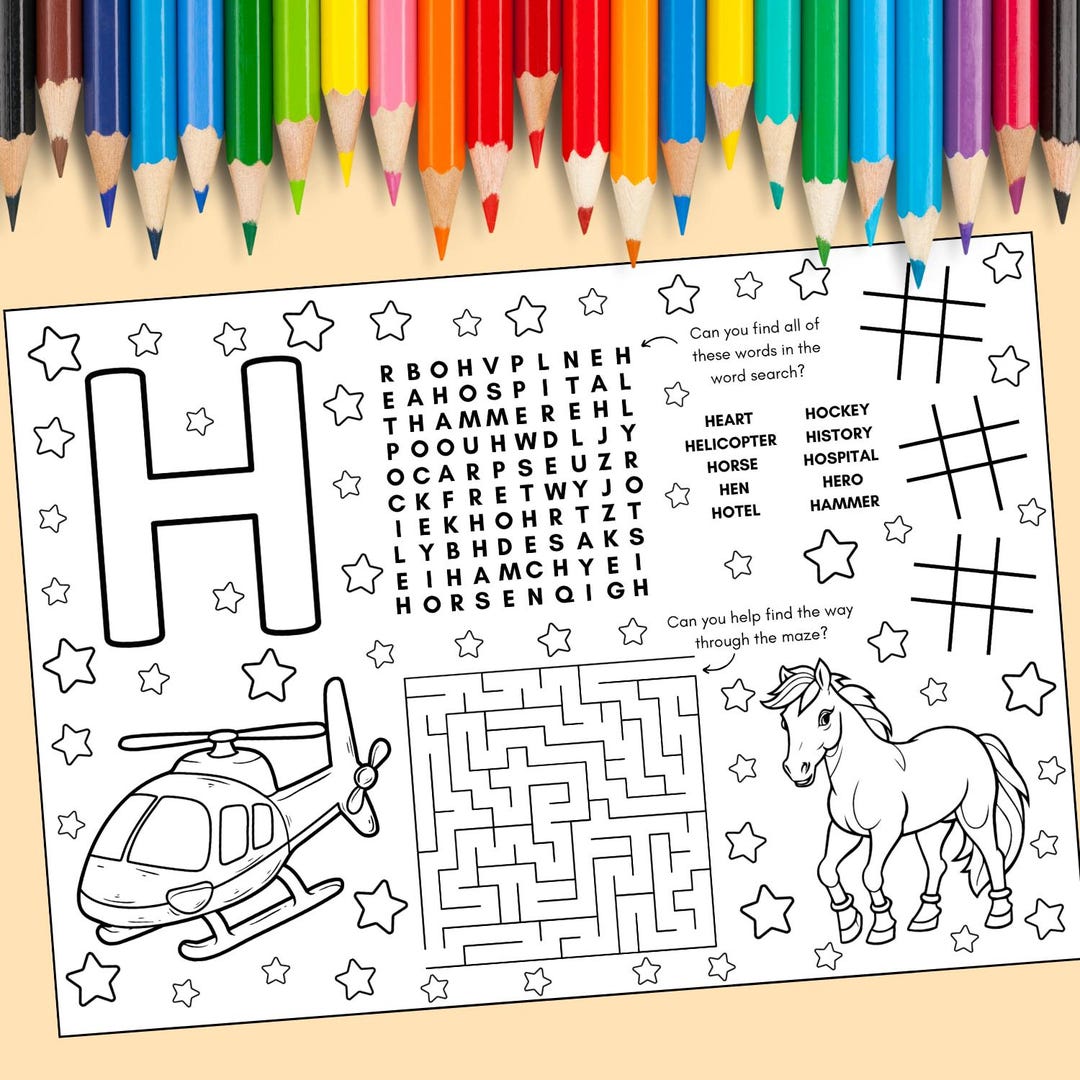 A4 Letter "h" Alphabet Activity Sheet - Educational PDF Digital ...